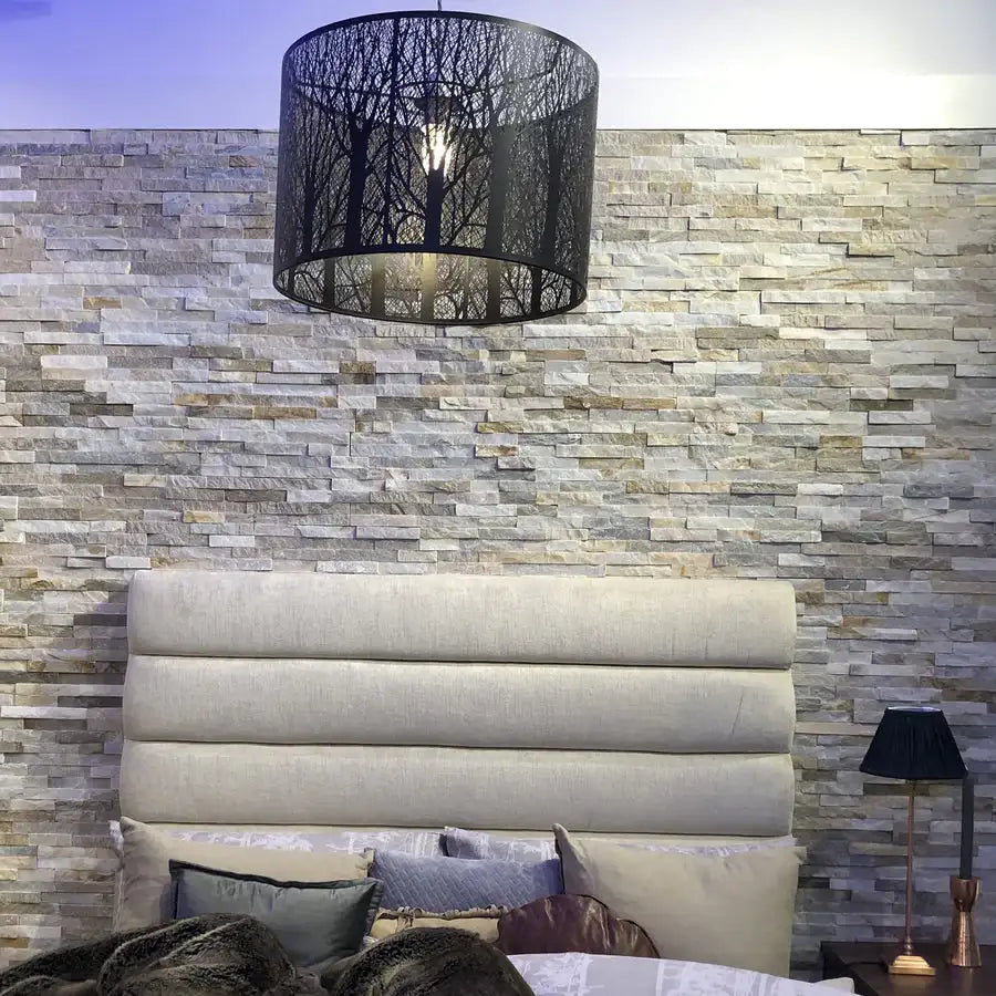 Oyster Quartz Split Face Tiles Cladding 360 x 100 - Paving Slabs UK