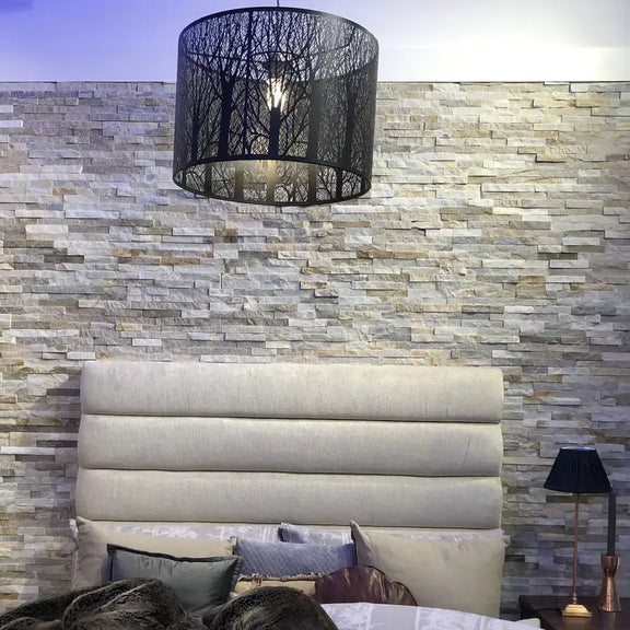 Oyster Quartz Split Face Tiles Cladding 360 x 100